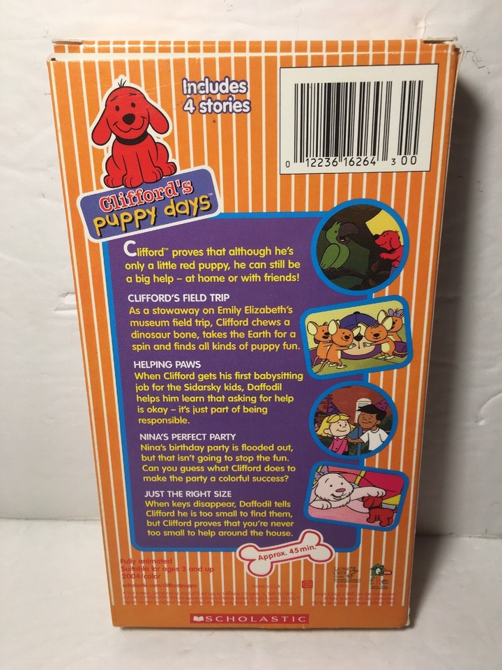 Clifford's Puppy Days Helping Paws VHS 2004 Scholastic Rare HTF TESTED ...