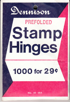 1 PACK OF THE 2ND BEST STAMP HINGES EVER MADE DENNISON #48-064 FOLDED ...