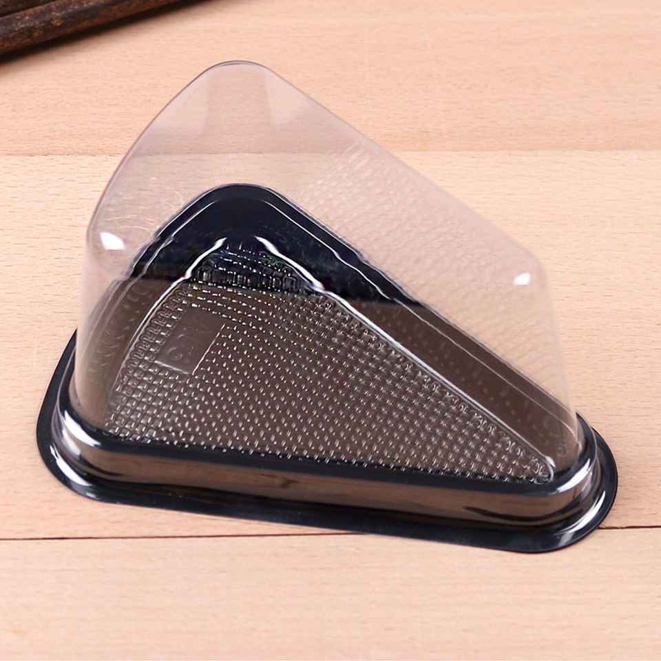 Clear Black Base Plastic Pie Cake Tart Slice Wedge Bakery Boxes ...
