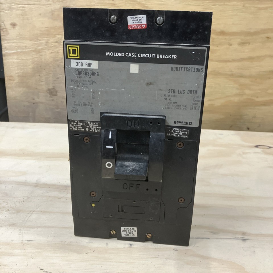 LAP36300MB-SQ D 300A AMP 3P POLE 600V 30kA@480V FEED THRU MAIN BREAKER ...