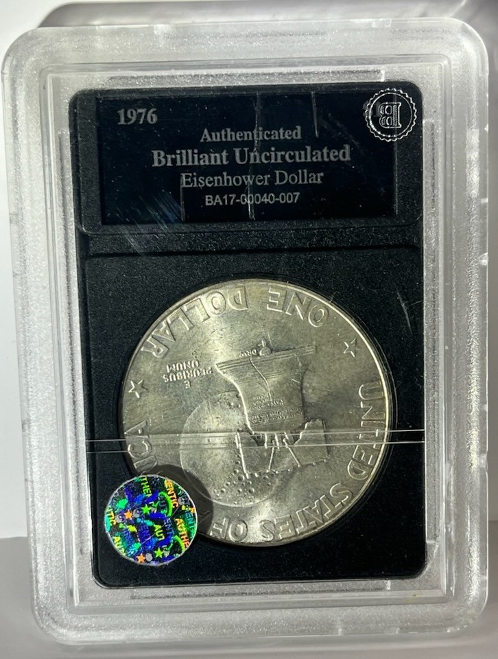 1776-1976 (D) Eisenhower Liberty Bell Moon One Dollar US Bicentennial ...
