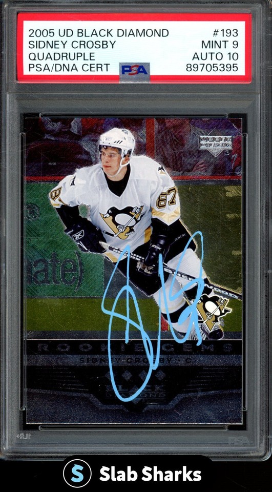 2005 UD BLACK DIAMOND SIDNEY CROSBY QUAD GEMS ROOKIE IP AUTO #193 PSA 9 AUTO 10 | eBay