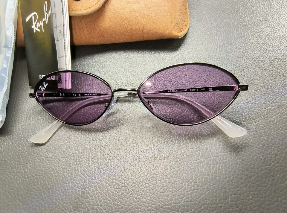 Ray Ban Kai Bio Unisex Sunglasses Purple Gun Metal Color RB3757 Oval ...