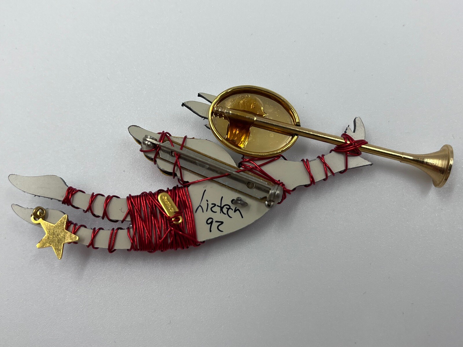 Highly Collectible Liz Tech Handmade Heralding Angel Brooch / Pin (1992 ...