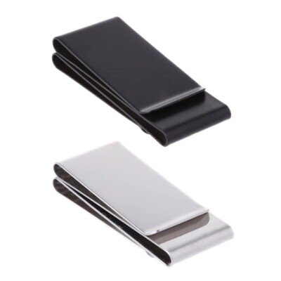 Stainless Steel Double Sided Money Clip Credit Card Holder Wallet | eBay