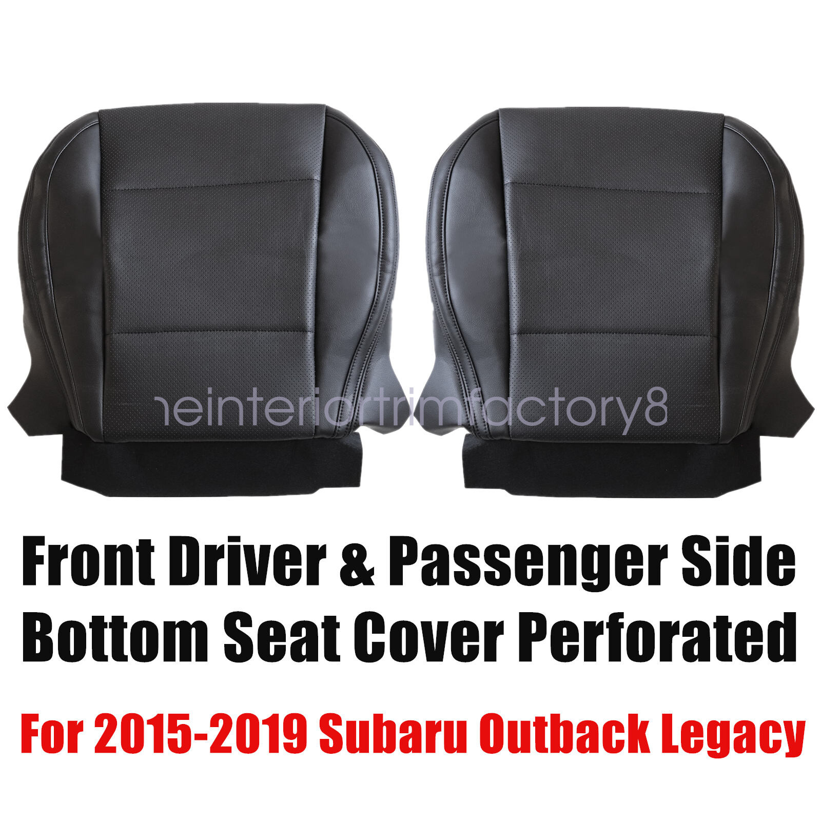 For 2015-2019 Subaru Outback 2PCS Front Leather Bottom Seat Cover Slate ...