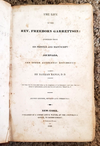 LIFE OF REV. FREEBORN GARRETTSON AMERICAN METHODIST CIRCUIT RIDER ...
