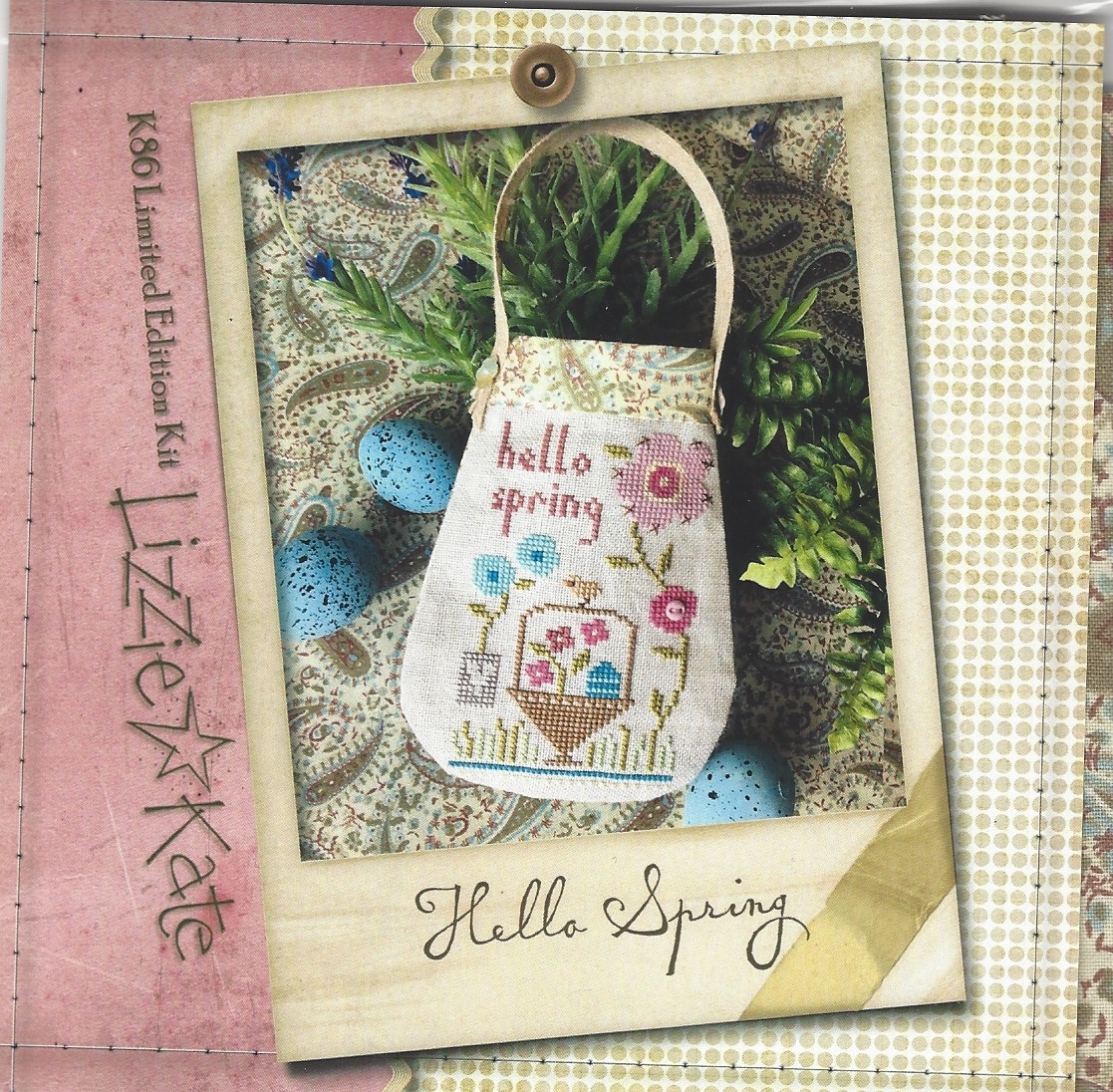 Hello Spring Cross Stitch Kit by Lizzie Kate Linen Fabric Trim ...