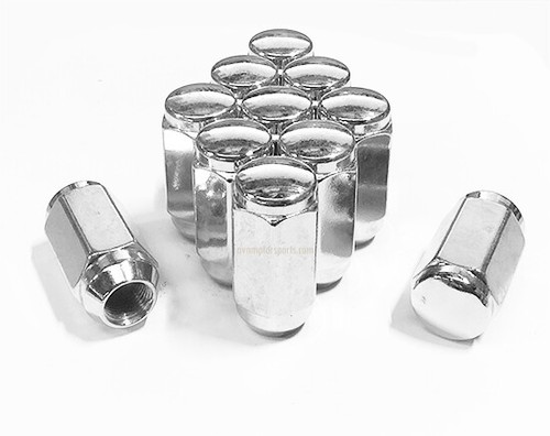 10x CHROME LUG NUTS 14x1.5 DUPLEX ACORN LONG 7/8" HEX XL TALL FORD ...