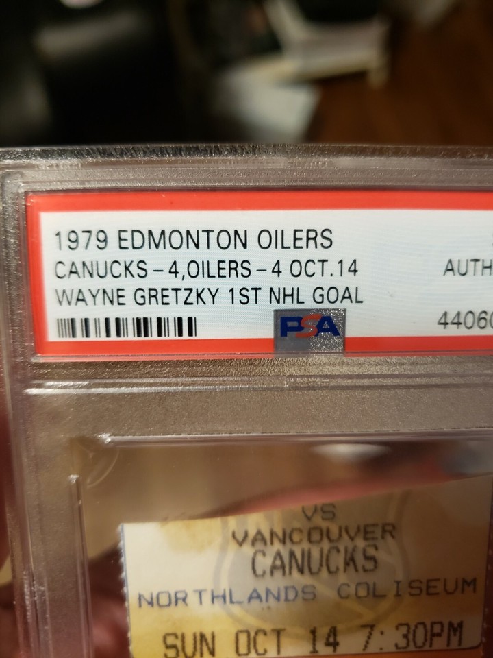 WAYNE GRETZKY 1st FIRST NHL GOAL TICKET STUB PSA POP 1 EDMONTON OILERS ...