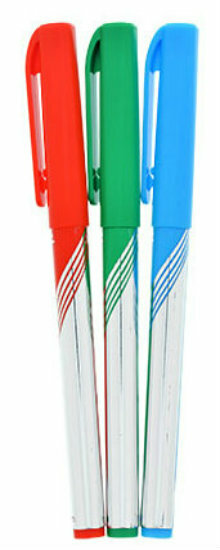 New Inc. Color Flow Felt Tip Pens .5 mm, Pack of 3 (Red Blue Green Ink ...