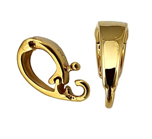 Loop Gold 585 Pendant Loop to fold 9.5 mm Yellow Gold 14 Karat | eBay