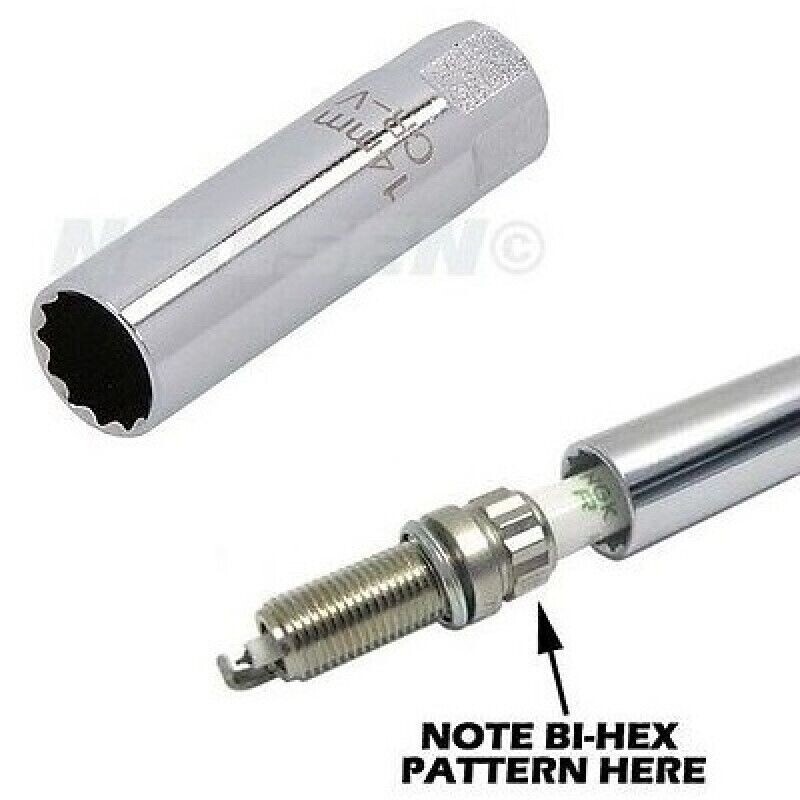 Neilsen 14mm Thin Wall Spark Plug Socket 3/8" Drive Bi-Hex for BMW ...