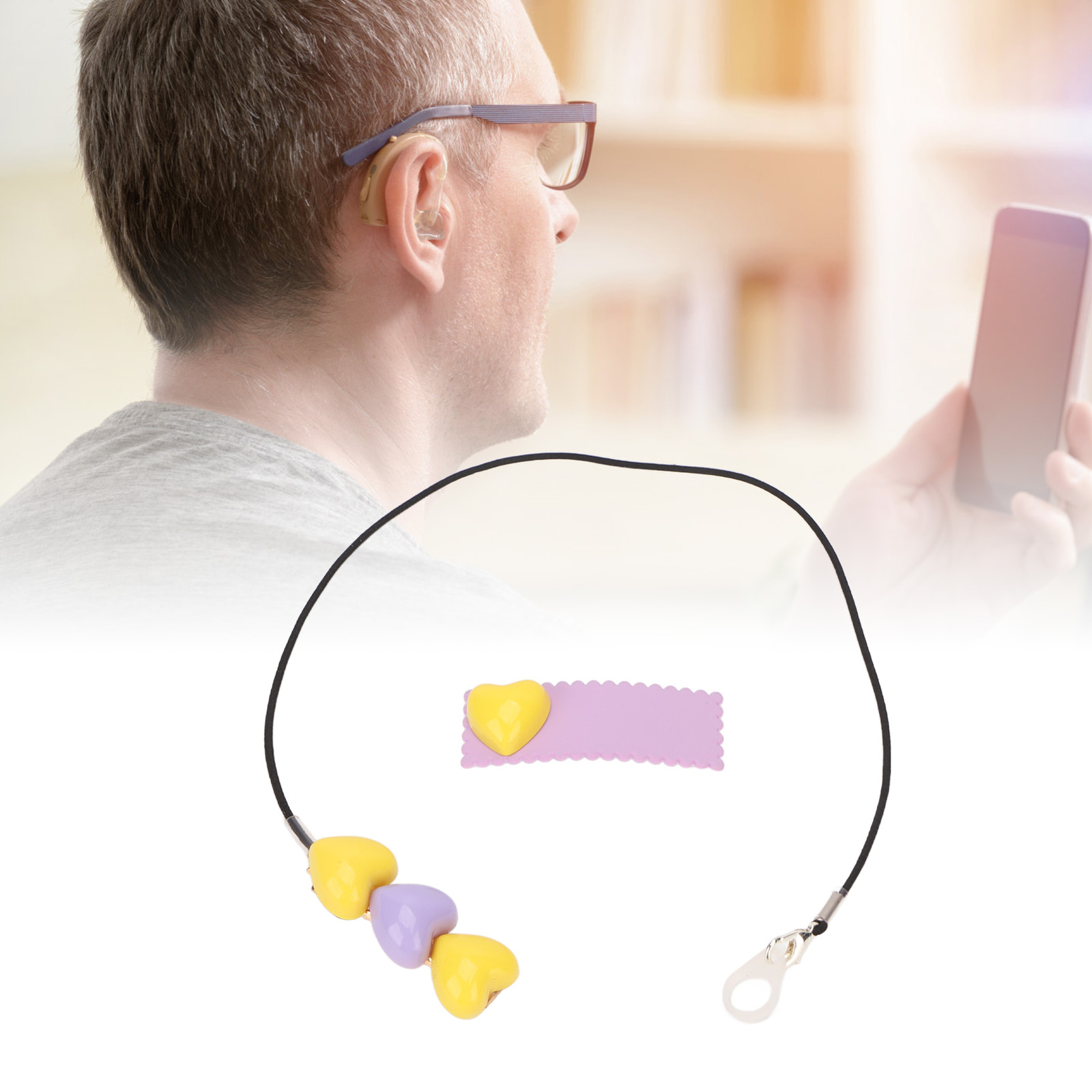 Deaf Aid Holder Star Hairclip Yellow Purple ABS Deaf Aid Clip (Single ...