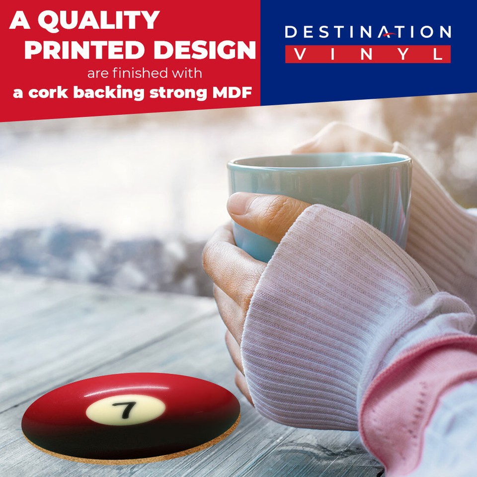 2 x Coasters - 7 Seven Pool Snooker Ball Home Gift #2414 | eBay UK