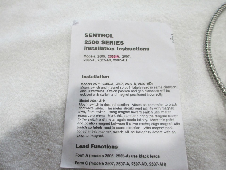 SENTROL 2505A-L Series Industrial surface mount contact | eBay