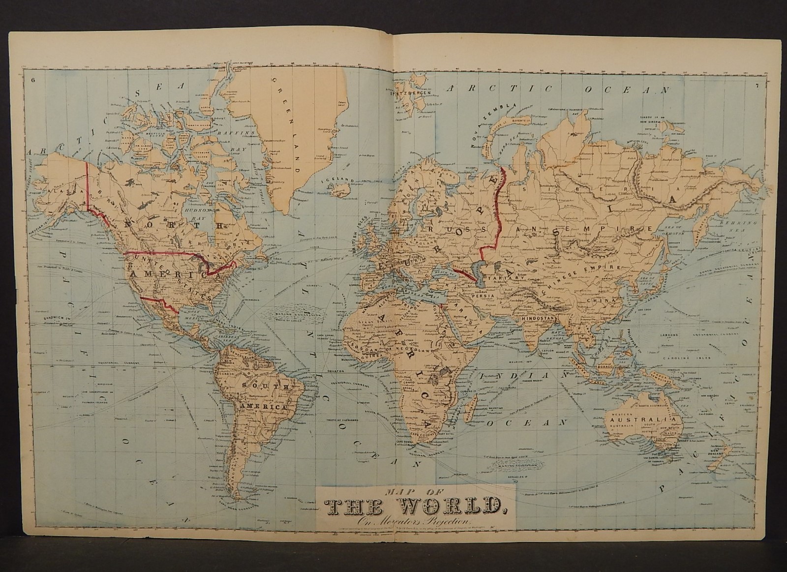 The World Map 1876 Double Page !W9#76 | eBay