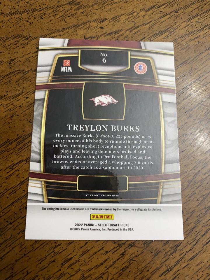 TREYLON BURKS 2022 Select Draft Picks BLUE Parallel Concourse RC ...