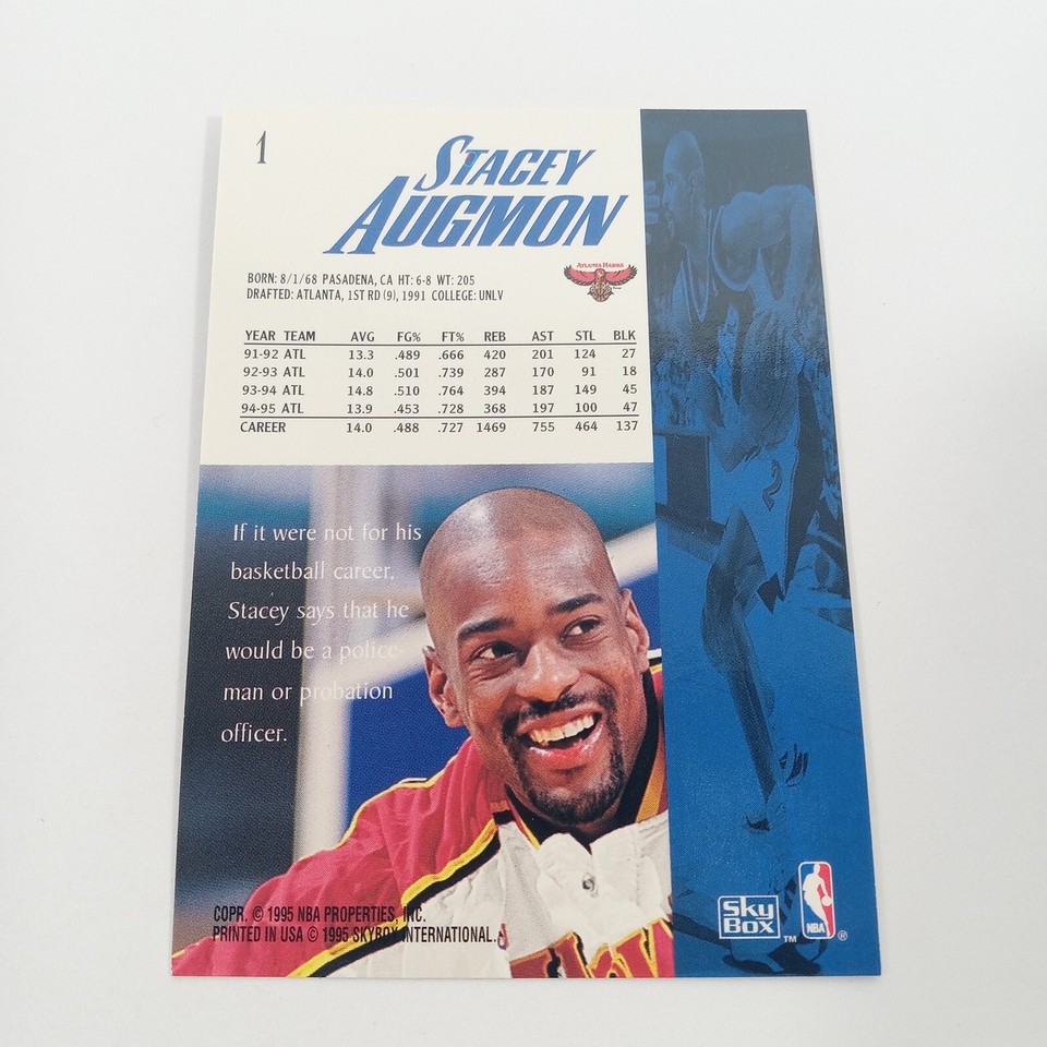 1995 Skybox Basketball Stacey Augmon #1 Atlanta Hawks | eBay