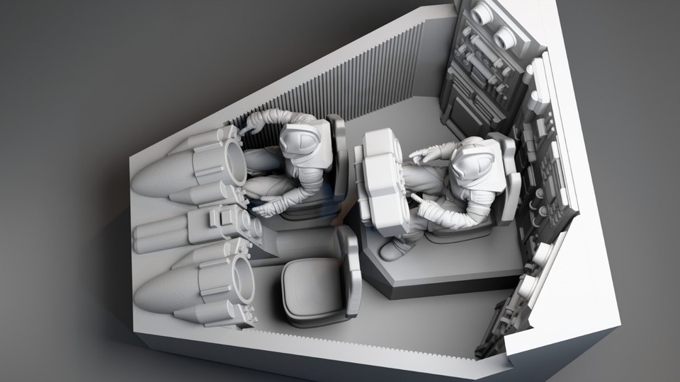Cylon Raider Cockpit Battlestar Galactica 1:32 scale 3D Printed 3 Cylon ...