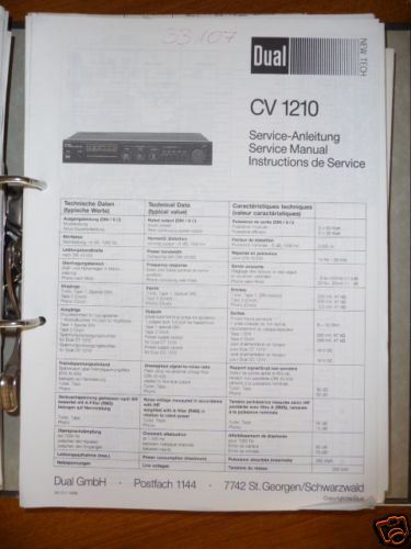 Service manual for Dual CV 1210 amplifier, original!!! | eBay