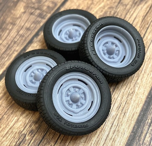 1/24 Scale: 17-inch Chrome Reverse Model Car Wheels W/ Bullets &Spikes ...