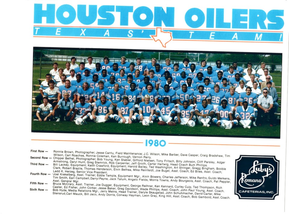 HOUSTON OILERS 8X10 TEAM PHOTOS LOT OF 4 1979 1980 1981 1982 FOOTBALL ...