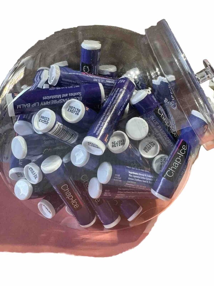 48 Count Lot CHAP ICE Lip Balm BLUE RASPBERRY Sealed EXPIRATION 2025 ...