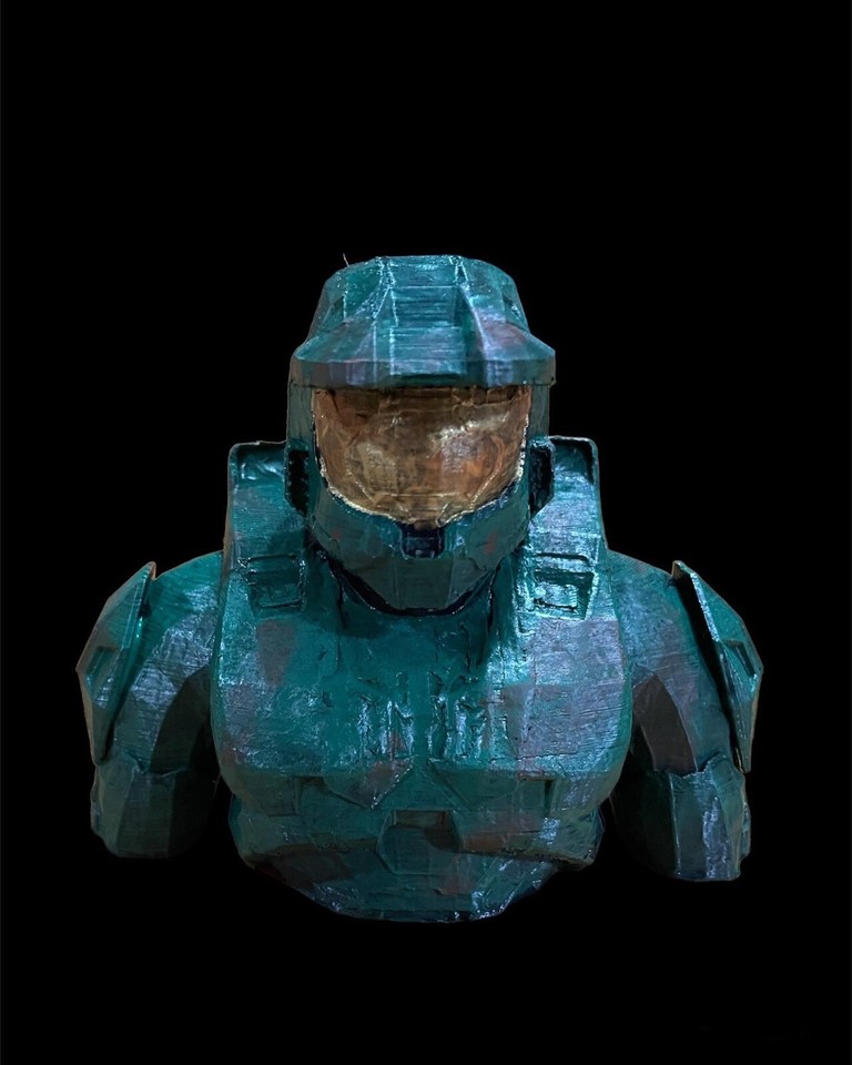Rustic Halo Bust : Master Chief Hand painted Statue 3dprinted | eBay