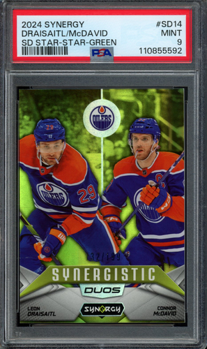 2024 UPPER DECK SYNERGY DRAISAITL MCDAVID SYNERGISTIC DUOS GREEN /199 PSA 9 | eBay