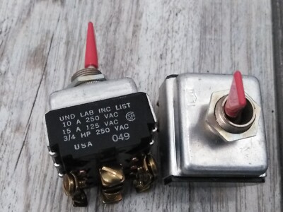 UND LAB INC. LIST TOGGLE SWITCH 10A 250V A/C - 15A 125V 3/4-HP 250V ...