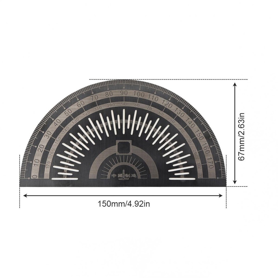 Precision Marking Protractor Stainless Steel Angle Protractor Measuring ...
