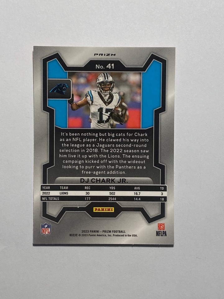 2023 Prizm Football #41 DJ CHARK JR. Orange Disco Prizm PANTHERS | eBay