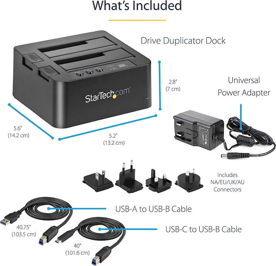 Standalone Hard Drive Duplicator, External Dual Bay HDD/SSD Cloner ...