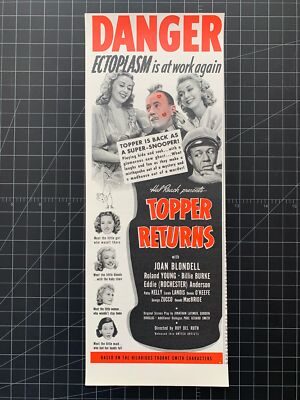Vintage 1941 “Topper Returns” Film Print Ad - Joan Blondell - Billie ...