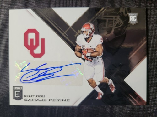 Samaje Perine 2017 PANINI ELITE DRAFT ROOKIE RC AUTO #153 OKLAHOMA ...