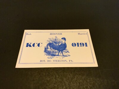 STEELTON, PA. ~ KCC 0191 - QSL Vintage Ham Radio Card- Bob & Harriet ...