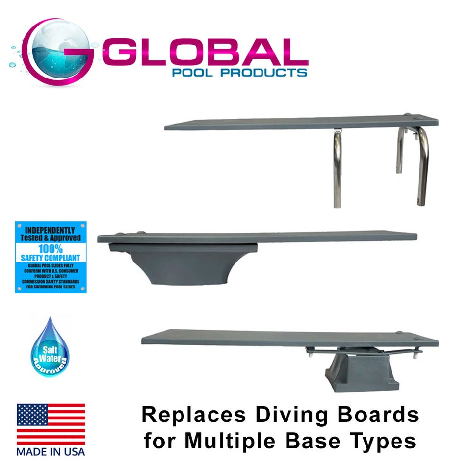 Global Pool Products 6' Grey Diving Board Replacement for Inground ...