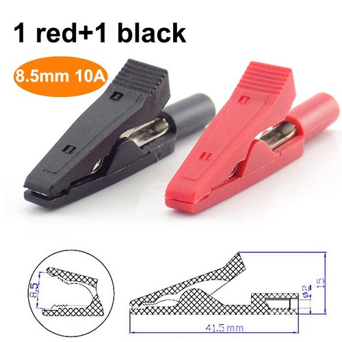 Pair 10A/20A/30A Alligator Clip Crocodile Adapter 2mm 4mm Banana Plug ...