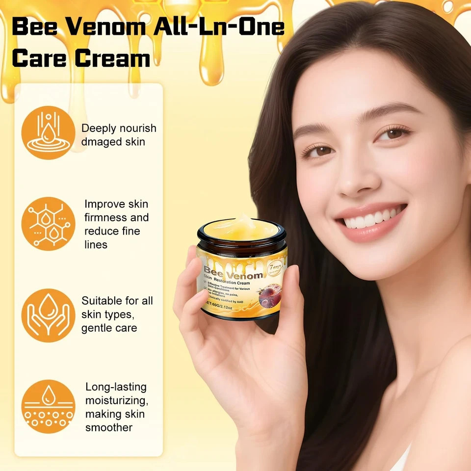 2PCS Bee Venom Skin Restoration Cream, Bee Venom Skin Treatment Cream ...