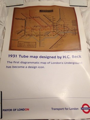 ORIGINAL LONDON TRANSPORT POSTER LONDON UNDERGROUND 1931 MAP H C BECK ...