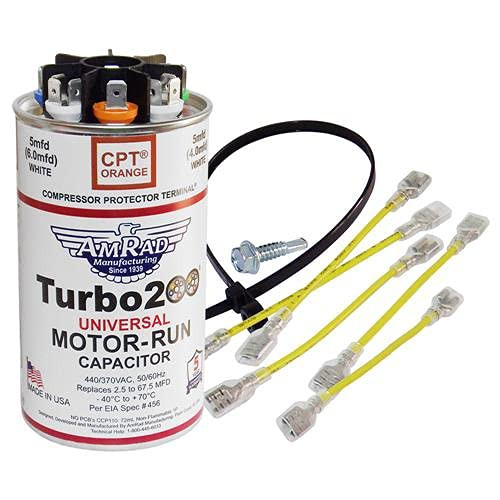 Turbo 200 Multiple Tapped Motor Run Capacitor 67.5 Mfd 440 Vac Ultramet ...