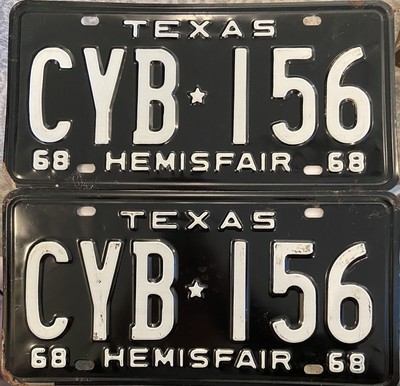 1968 Texas License Plates Set Of 2 | eBay