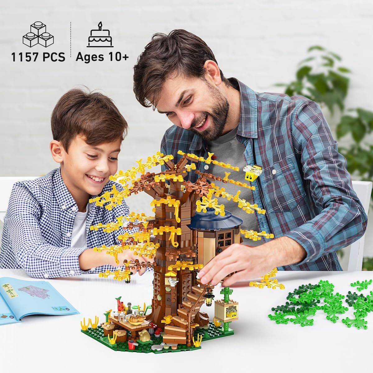 4 in 1 Tree House Building Set, 1157PCS Flowers Treehouse Building ...