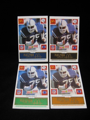 1986 Chris Hinton Indianapolis Colts McDonald's All-Star Cards (M) #75 ...