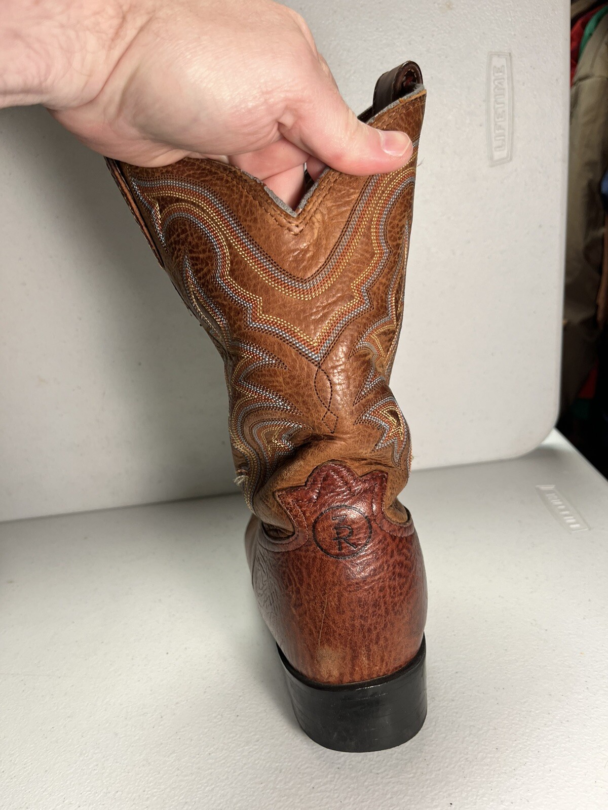 Tony Lama RR1100 Men's Brown Leather Ropers Cowboy Western Boots Size 10.5 EE | eBay