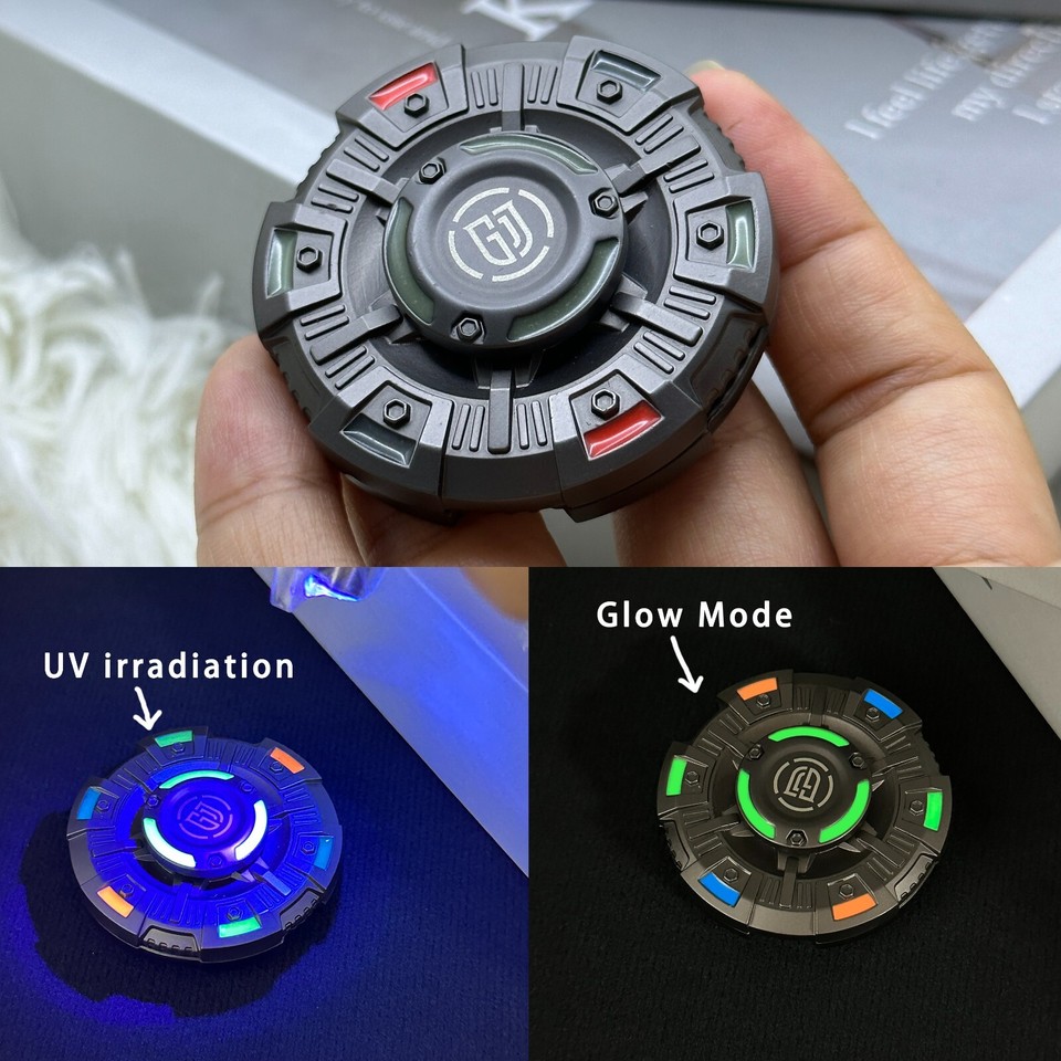 Fidget Spinner Silent EDC Slider Invader Gyro Fidget Metal Luminous ...