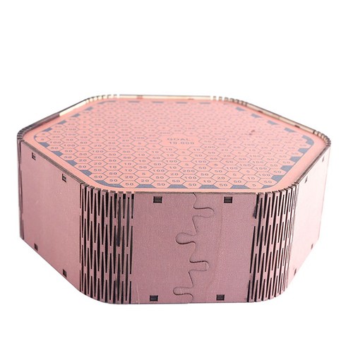 1 Set Wood Hexagonal Cash Savings Money Box 10000 Euros Money Counting ...