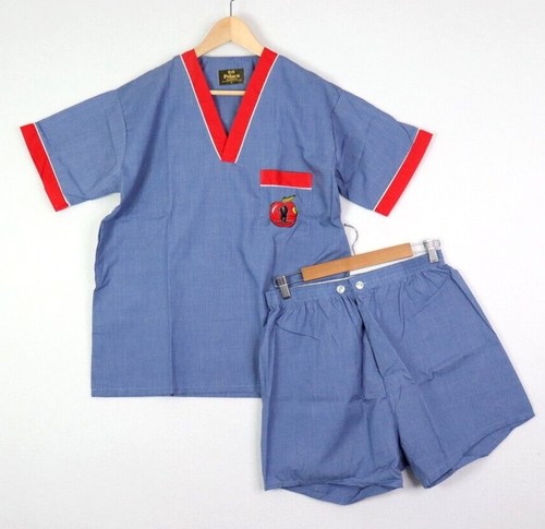 NEW Pelaco Mens Vintage Pyjamas Size M Shorts Short Sleeve V Neck Blue ...