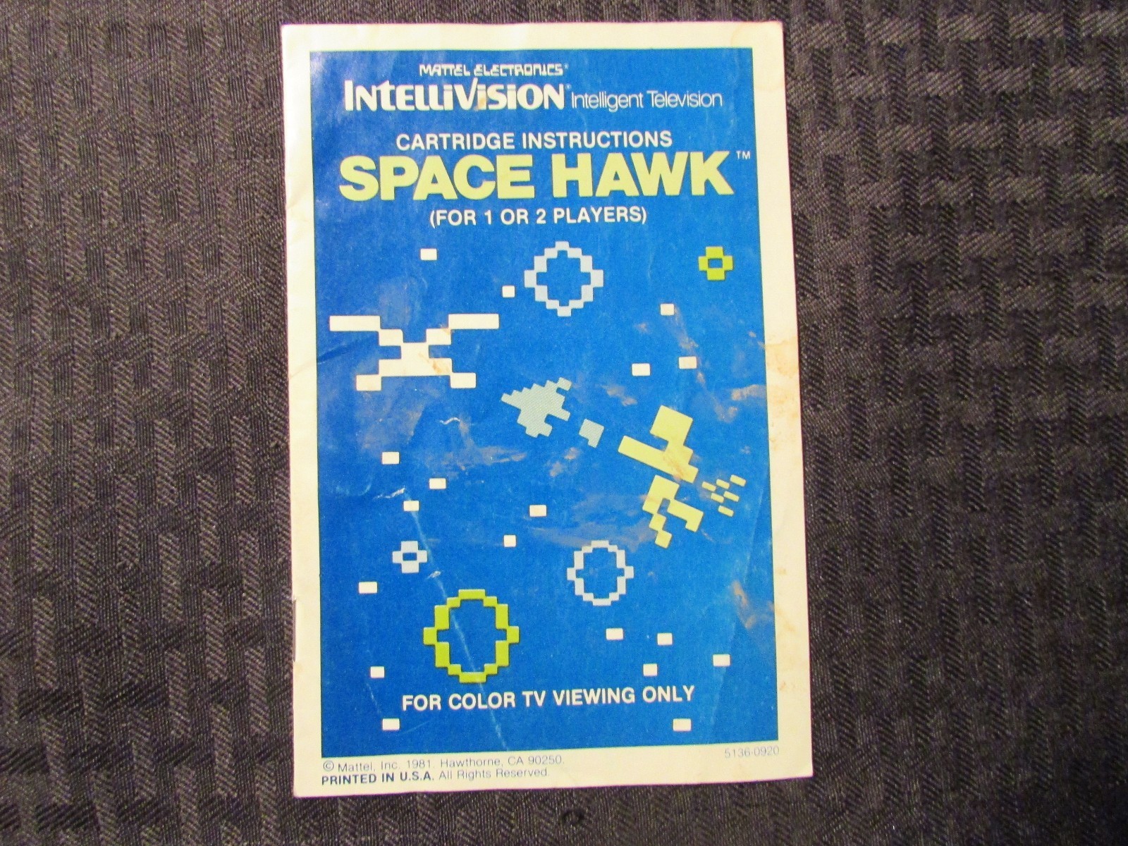 Vintage SPACE HAWK Intellivision Game Cartridge w/ Instructions ...